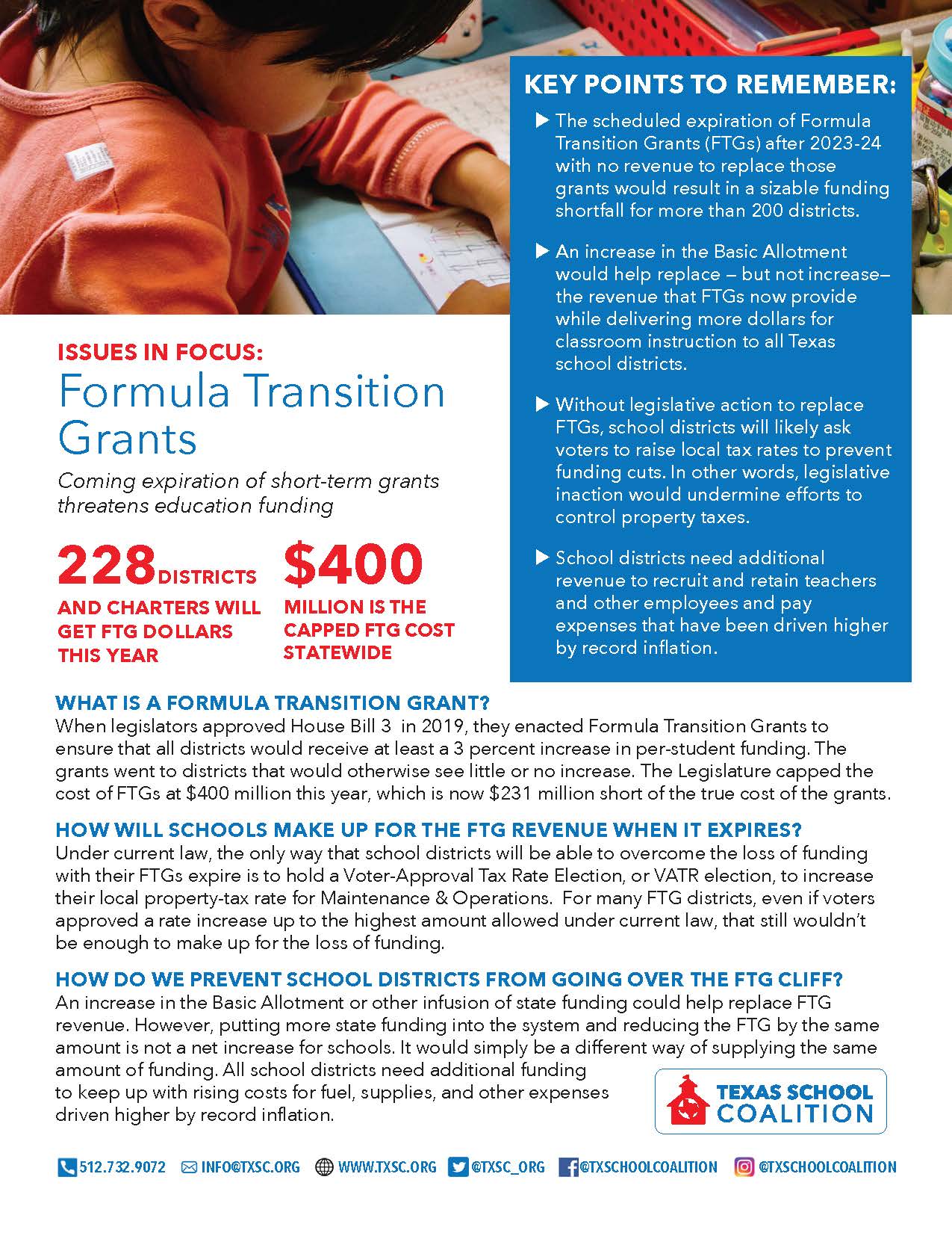 Formula Transition Grants | Texas School Coalition